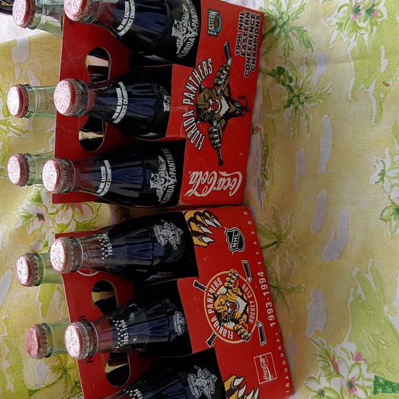 Coca Cola | Other | Florida Panthers Hockey Glass Bottle Cokes | Poshmark